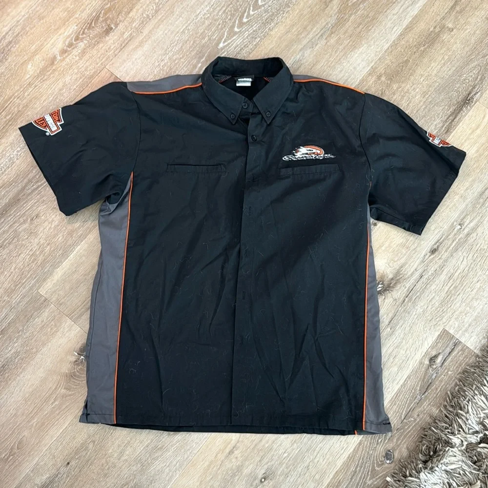 Harley-Davidson | Shirts | Harley Davidson Screaming Eagle Button Up ...